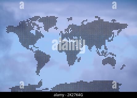 A simple world map in photo format, all gridded Stock Photo - Alamy