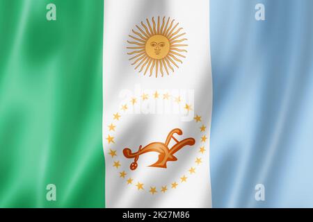 Chaco province flag, Argentina waving banner collection. 3D ...