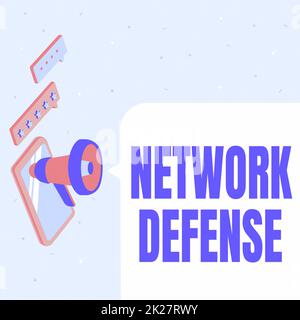 Text sign showing Network Defense. Concept meaning easures to protect ...