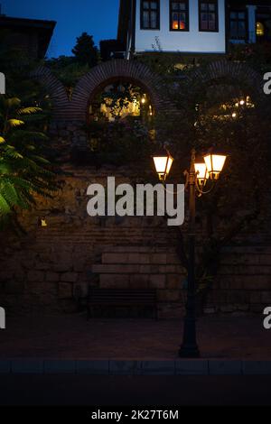 The lamp street post Nessebar city, Bulgaria Stock Photo - Alamy