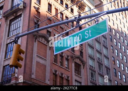 Green West 40th Street and Avenue of the Americas 6th ( Nikola Tesla ...