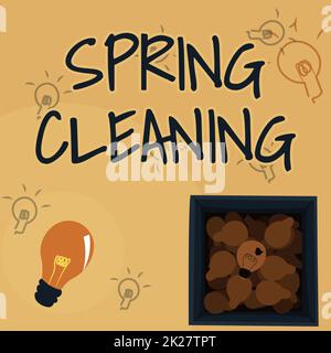 Conceptual caption Spring Cleaning, Word for practice of thoroughly ...