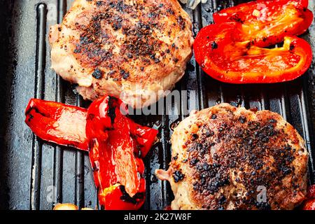Fried rissole, cutlet in bacon Stock Photo - Alamy