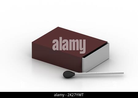 3d match box with stick Stock Photo - Alamy