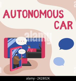Hand writing sign Autonomous Car. Business showcase vehicle that can ...