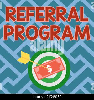 Text showing inspiration Referral Program. Internet Concept sending own ...