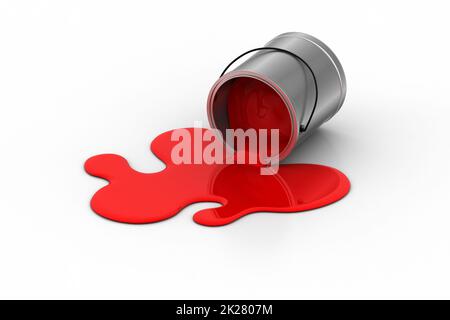 Red paint pour on the floor Stock Photo - Alamy