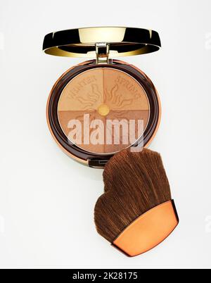 Makeup brush . Face powder bronzer and cosmetic blush brush Stock Photo ...