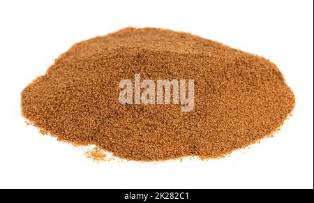 pile of soluble ground roasted chicory root powder isolated on white ...