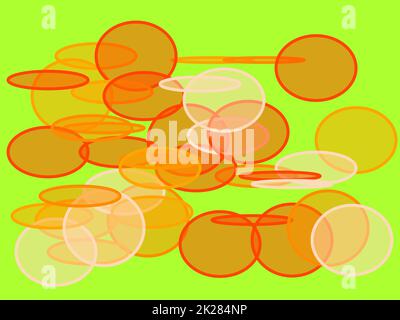 Abstract minimalist orange illustration with ellipses rectangles and ...