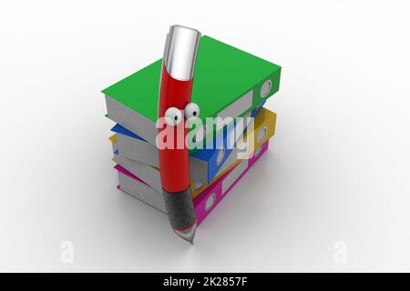 File folder with pen Stock Photo - Alamy