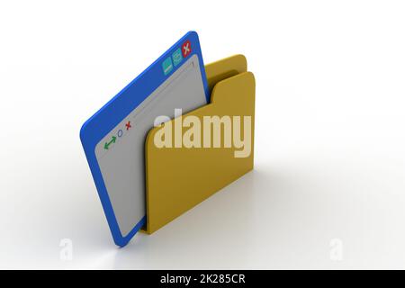 Browser window on file folder Stock Photo - Alamy