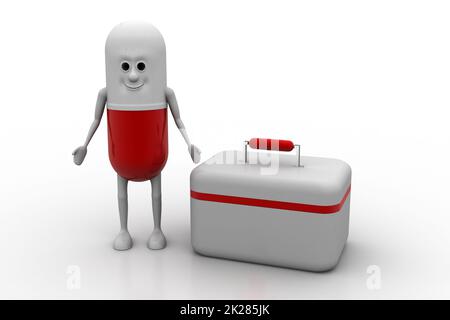 First aid kit with capsule pill Stock Photo - Alamy