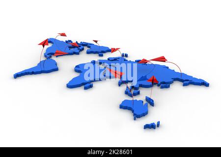 arrows located the map Stock Photo - Alamy
