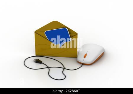 Computer mouse connected with e mail Stock Photo - Alamy