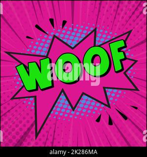 Comic lettering WOOF on white background - Vector illustration Stock ...