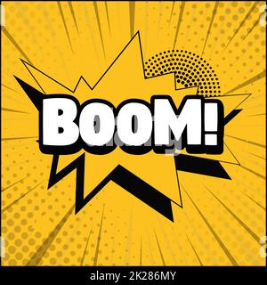 Comic lettering BOOM on white background - Vector illustration Stock ...