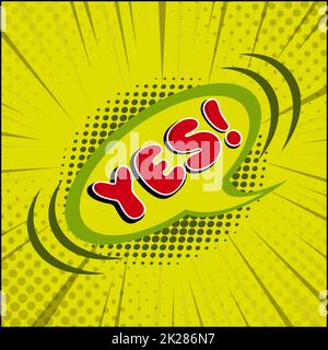 Comic lettering YES on white background - Vector illustration Stock ...