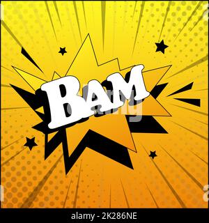 Comic lettering BAM on white background - Vector Stock Photo - Alamy