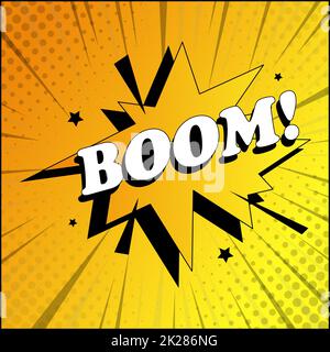 Comic lettering BOOM on white background - Vector illustration Stock ...