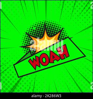 Comic lettering WOAH on white background - Vector Stock Photo - Alamy