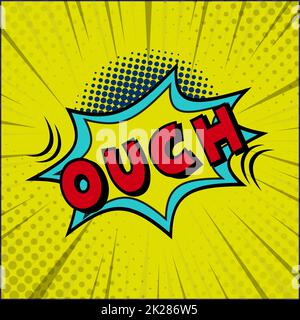 Comic lettering OUCH on white background - Vector illustration Stock ...