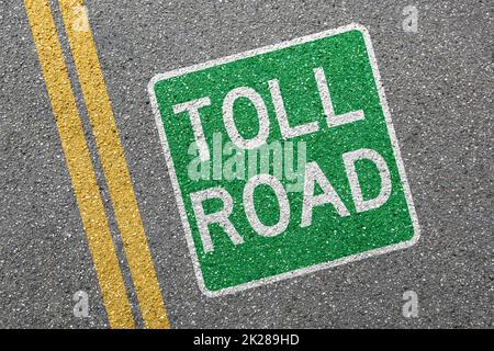Toll road street city town pay paying highway sign zone Stock Photo - Alamy
