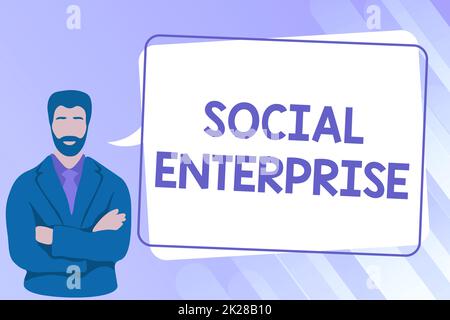 Text sign showing Social Enterprise. Conceptual photo Business that ...