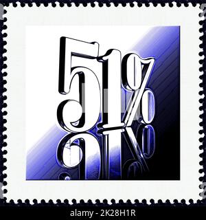 51%, 51 percent as a 3D illustration, 3D rendering Stock Photo - Alamy