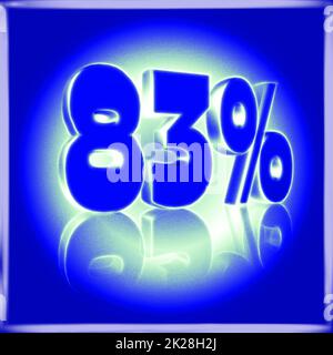 83%, 83 percent as a 3D illustration, 3D rendering Stock Photo - Alamy