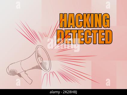 Handwriting text Hacking Detected. Business idea identify the presence ...