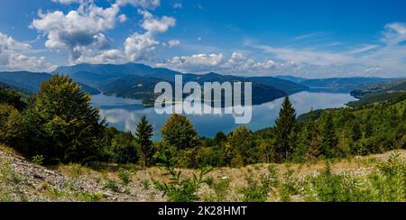 The lake Bicaz in carpathian landscape of romania Stock Photo - Alamy