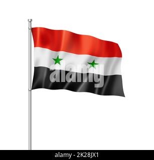 Syria Flag on Flagpole Stock Photo - Alamy