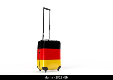 Travel suitcase with the flag of Germany. Travel concept. Isolated. 3D ...