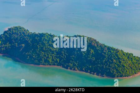 Flying over Thailand panoramic view of the beautiful islands coastal ...