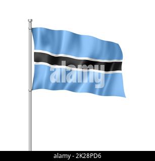 Botswana flag waving isolated on white transparent background Stock Photo - Alamy