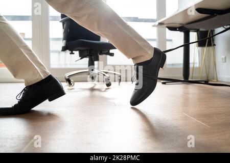 Stumble And Fall Over Wire Stock Photo - Alamy