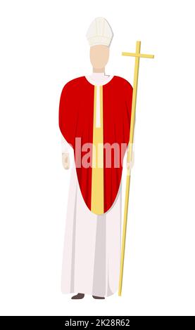 Man in Vatican church uniform, temple attendant - Vector Stock Photo ...