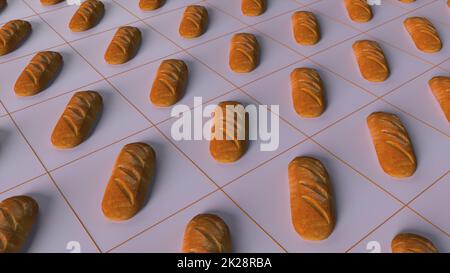 Rows of loaves of bread Stock Photo - Alamy
