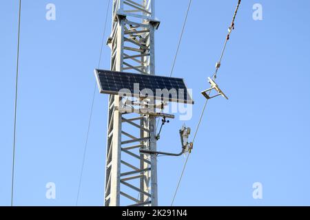Solar cells to provide power transmission antenna Stock Photo - Alamy