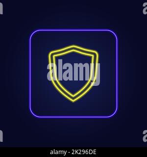 Beautiful stylish colorful neon shield icon - Vector Stock Photo - Alamy