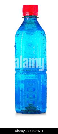 Plastic blue bottle isolated on white background Stock Photo - Alamy