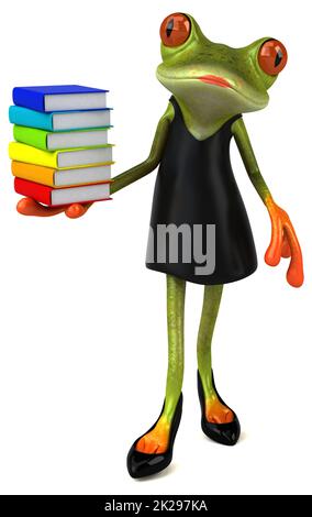 Fun frog - 3D Illustration Stock Photo - Alamy
