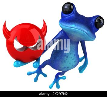 Fun blue frog - 3D Illustration Stock Photo - Alamy