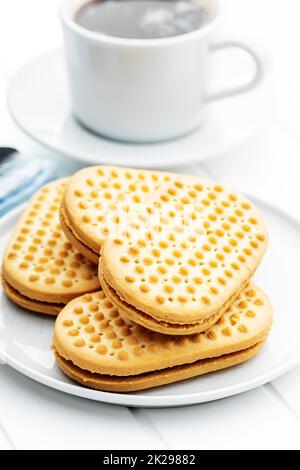 Sweet sandvich cookies. Biscuits with cocoa filling Stock Photo - Alamy