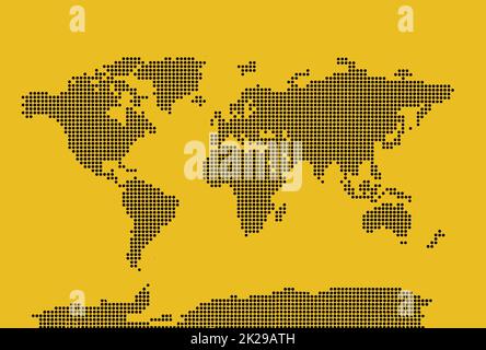 A simple world map in photo format, all gridded Stock Photo - Alamy
