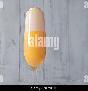 Cold Refreshing Advocaat Snowball Cocktail with Lemon and Cherry Stock ...