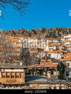 Winter Day Scene, Metsovo, Greece Stock Photo - Alamy