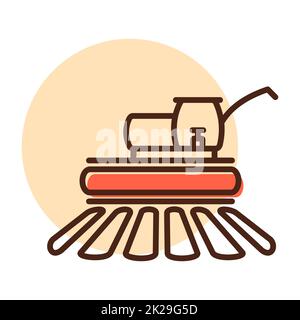 Combine harvester vector flat icon Stock Photo - Alamy