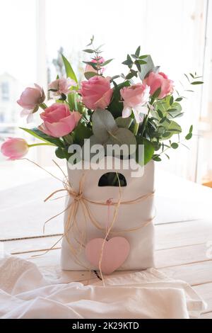 Bouquet of colored spring flowers. Fresh spring flowers, floral ...